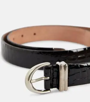 Khaite Bambi Croc-effect Patent Leather Belt