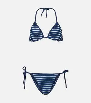 Hunza G Gina Striped Bikini - Blue
