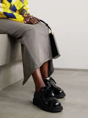 Marni Dada Embellished Fringed Glossed-leather Derby Shoes