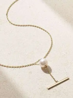 Mizuki 14-karat Pearl Lariat Necklace