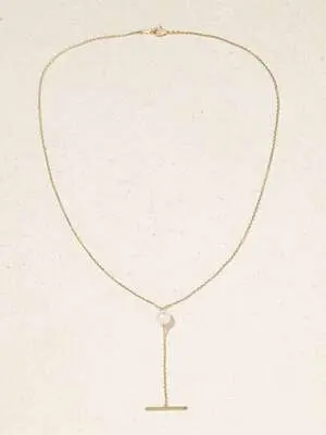 Mizuki 14-karat Pearl Lariat Necklace
