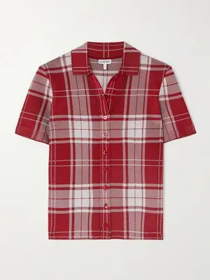 Loewe Cropped Checked Polo Shirt