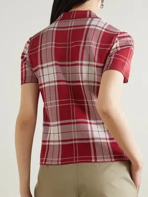 Loewe Cropped Checked Polo Shirt