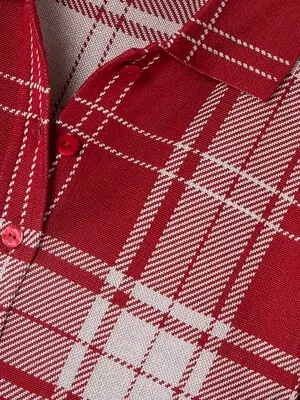 Loewe Cropped Checked Polo Shirt