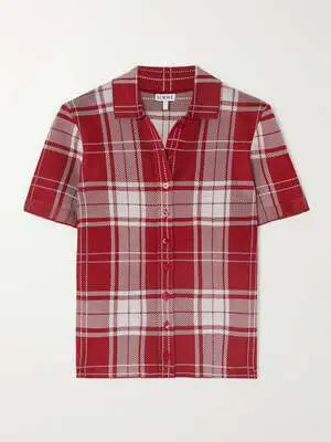 Loewe Cropped Checked Polo Shirt