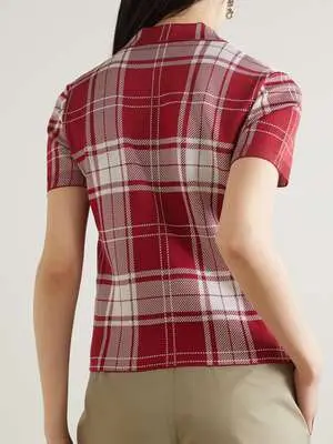 Loewe Cropped Checked Polo Shirt