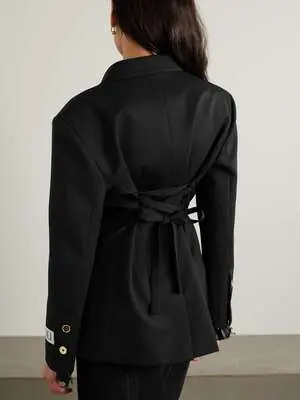 PATOU Belted Stretch-wool Twill Blazer