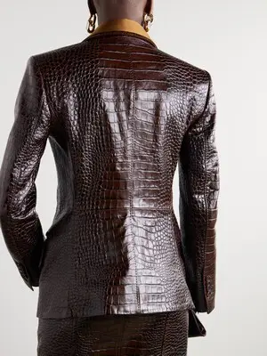 TOM FORD Croc-effect Leather Blazer