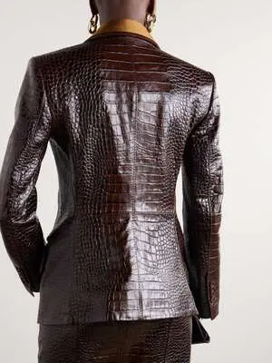 TOM FORD Croc-effect Leather Blazer
