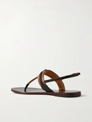 Gucci Kika Logo-embellished Webbing Sandals