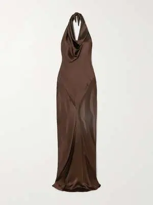 Loewe Draped Silk-satin Halterneck Gown