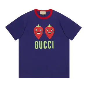 Gucci Strawberry Print Cotton T-shirt 'dark
