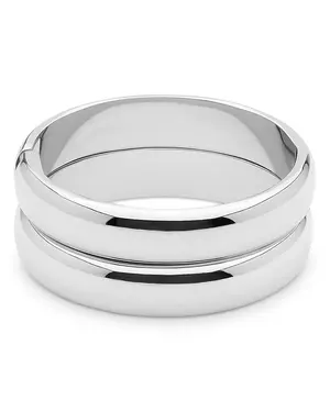 Ettika Stacked Bangle Bracelet Set - Silver