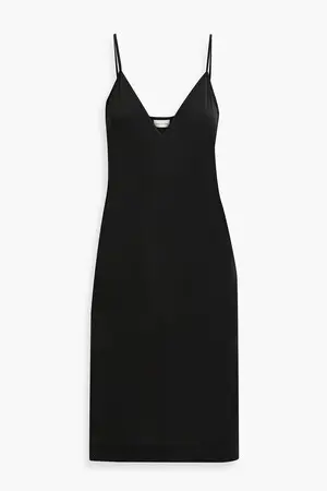 Dries Van Noten Satin Slip Dress Black