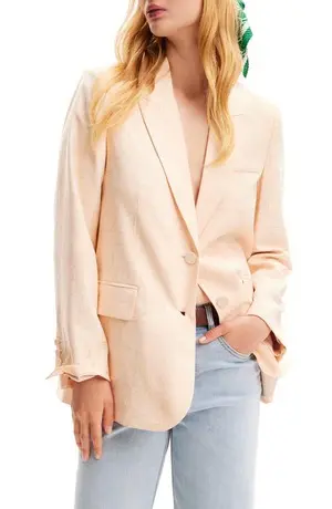 Desigual Floral Blazer - White