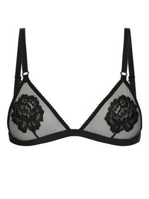Dolce & Gabbana Floral-lace Semi-sheer Bra