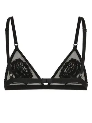Dolce & Gabbana Floral-lace Semi-sheer Bra