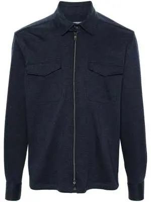 Corneliani Mélange Zip-up Shirt Jacket