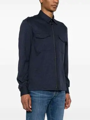 Corneliani Mélange Zip-up Shirt Jacket