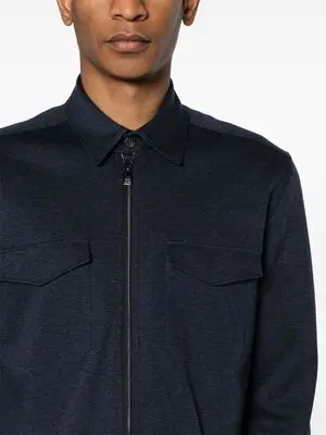 Corneliani Mélange Zip-up Shirt Jacket