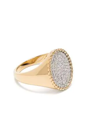 Yvonne Léon 18kt Yellow Diamond Signet Ring - Gold