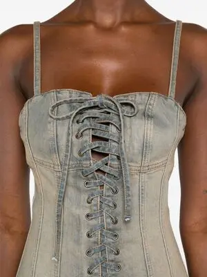 MISBHV Lara Lace-up Denim Dress