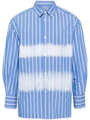 CROQUIS Stripe-pattern Cotton-blend Shirt