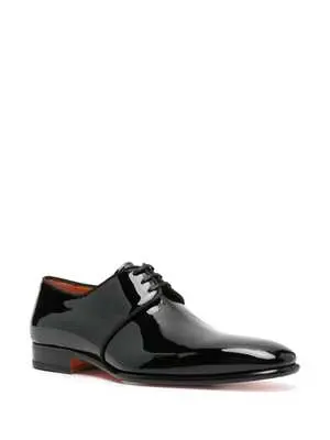 Santoni Leather Derby Shoes - Black