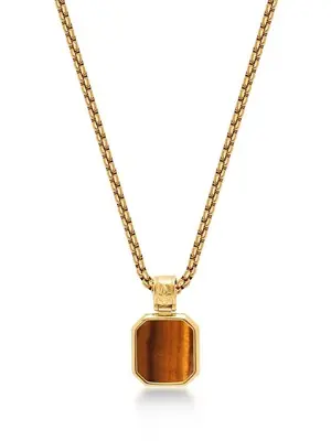 NIALAYA JEWELRY Tiger Eye Pendant Necklace - Gold