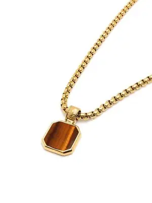 NIALAYA JEWELRY Tiger Eye Pendant Necklace - Gold