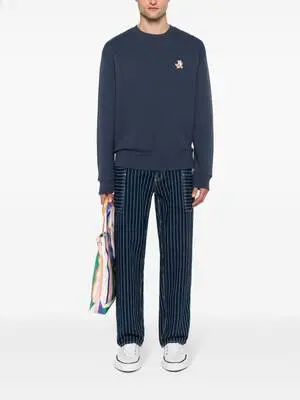 Maison Kitsuné Fox-motif Cotton Sweatshirt - Blue