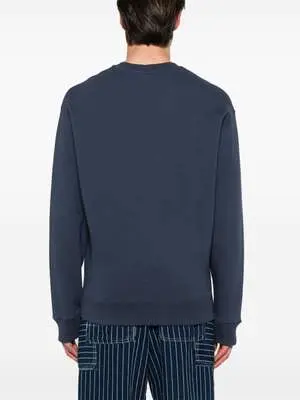Maison Kitsuné Fox-motif Cotton Sweatshirt - Blue