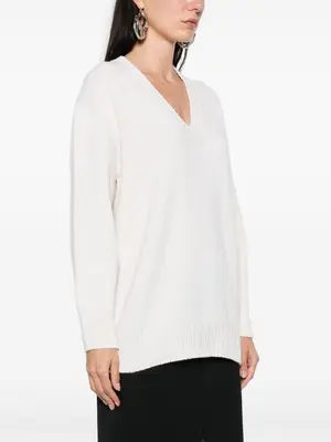 MODES V-neck Fine-knit Jumper - Neutrals