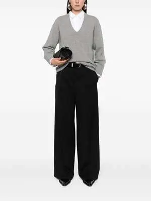 MODES Fine-knit V-neck Jumper - Grey