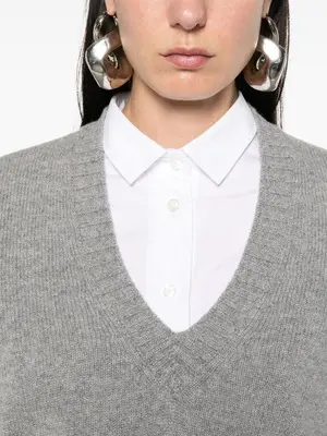 MODES Fine-knit V-neck Jumper - Grey