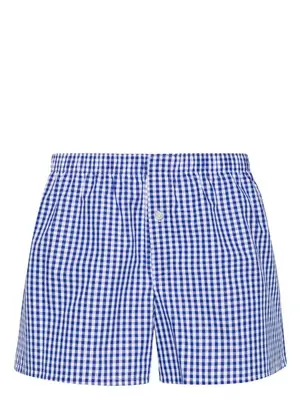 MODES Gingham-check Cotton Boxers Blue