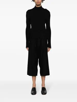 Yohji Yamamoto Drop-crotch Cropped Trousers - Black