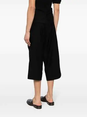 Yohji Yamamoto Drop-crotch Cropped Trousers - Black
