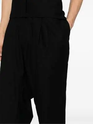 Yohji Yamamoto Drop-crotch Cropped Trousers - Black