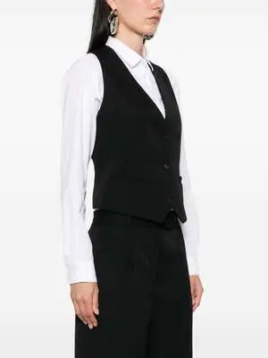 MODES Wool Gabardine Gilet - Black