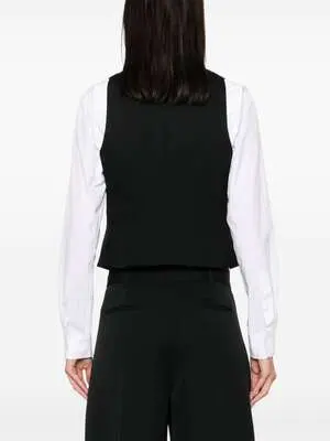 MODES Wool Gabardine Gilet - Black