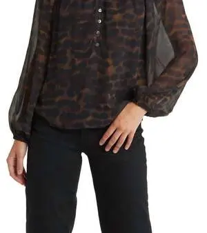 Rails Indi Top In Umber Leopard - Brown