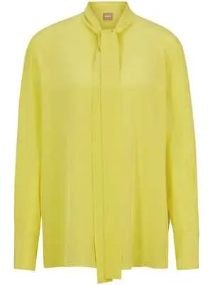BOSS Slit-sleeved Silk Blouse