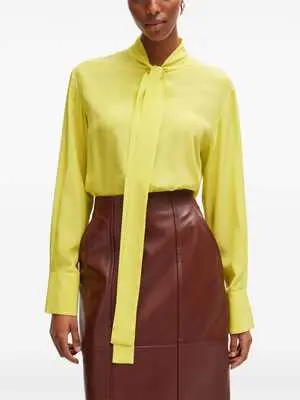 BOSS Slit-sleeved Silk Blouse