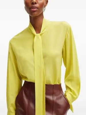 BOSS Slit-sleeved Silk Blouse