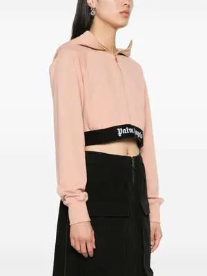 Palm Angels Logo-underband Cropped Sweatshirt - Pink