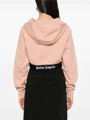Palm Angels Logo-underband Cropped Sweatshirt - Pink