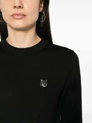 Maison Kitsuné Fox Appliqué Jumper - Black