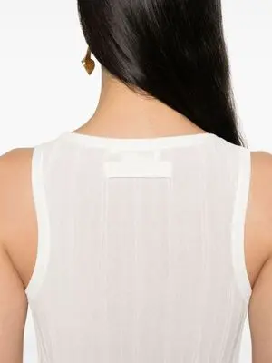 Victoria Beckham Striped Fine-knit Tank Top