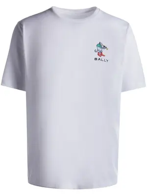 Bally Logo-embroidered Cotton T-shirt - White